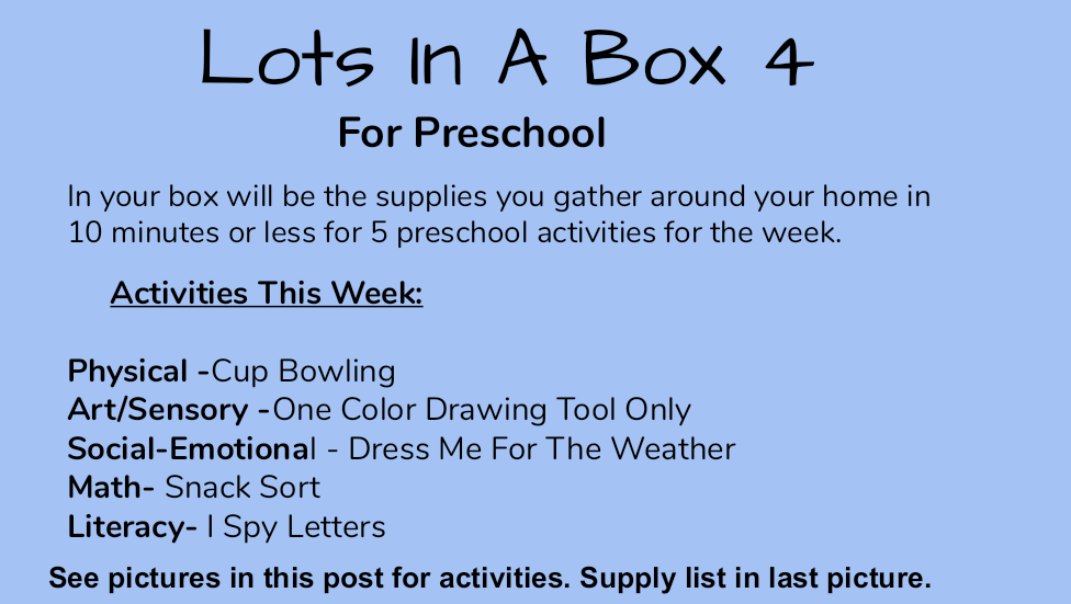 Week 4: Lots in a Box - Annie's Classroom
