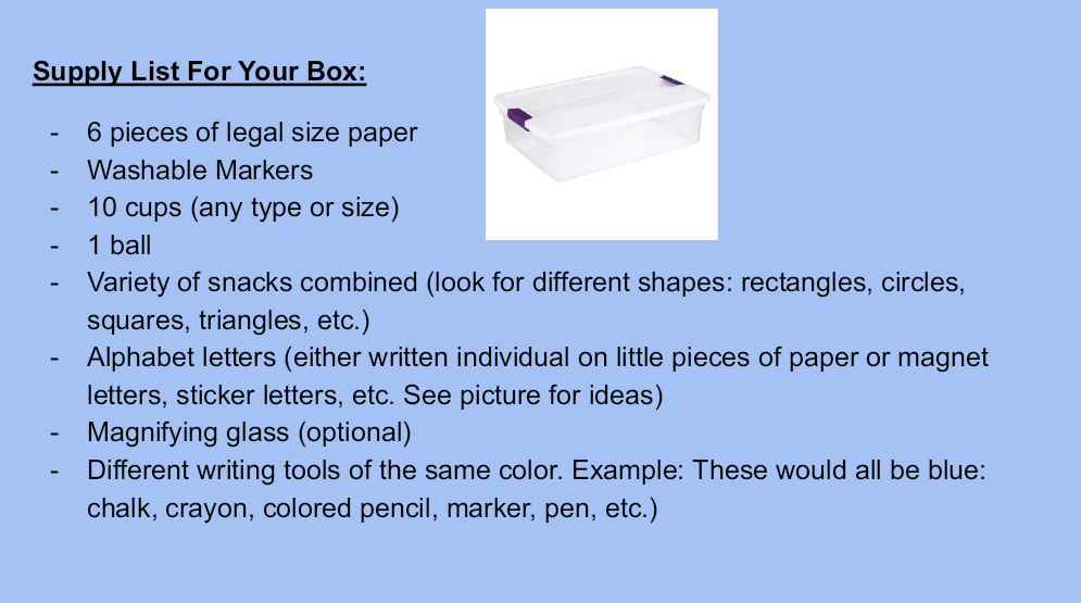 Week 4: Lots in a Box - Annie's Classroom