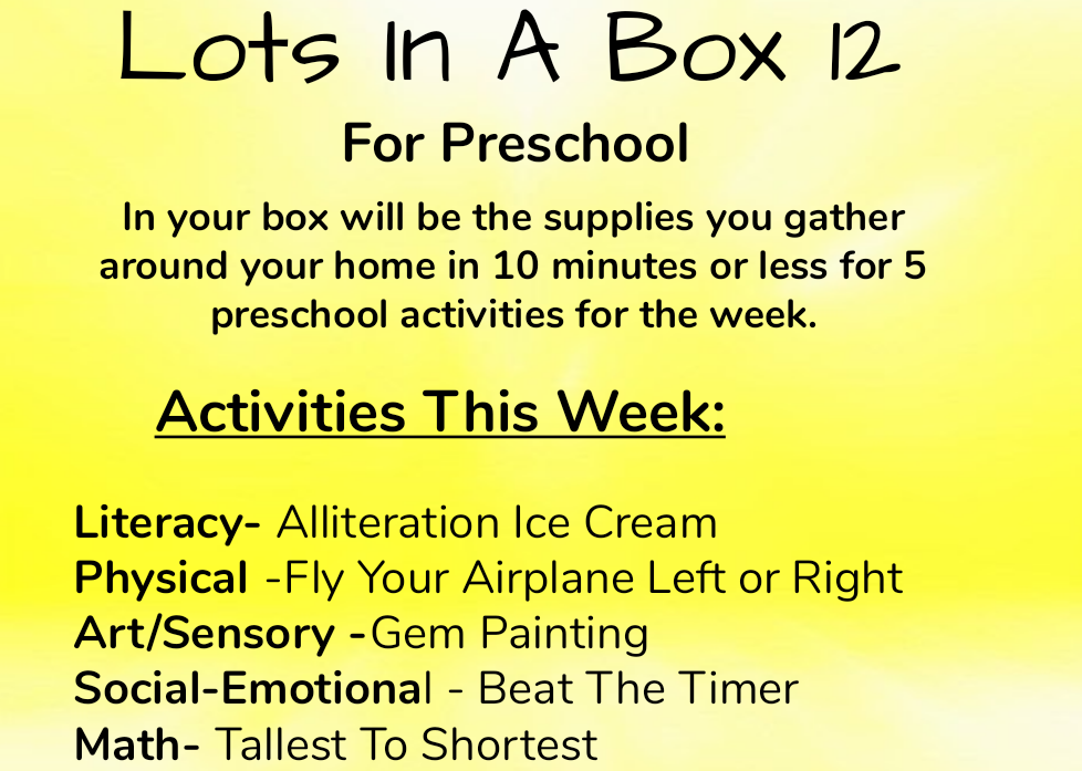 Week 12: Lots in a Box - Annie's Classroom