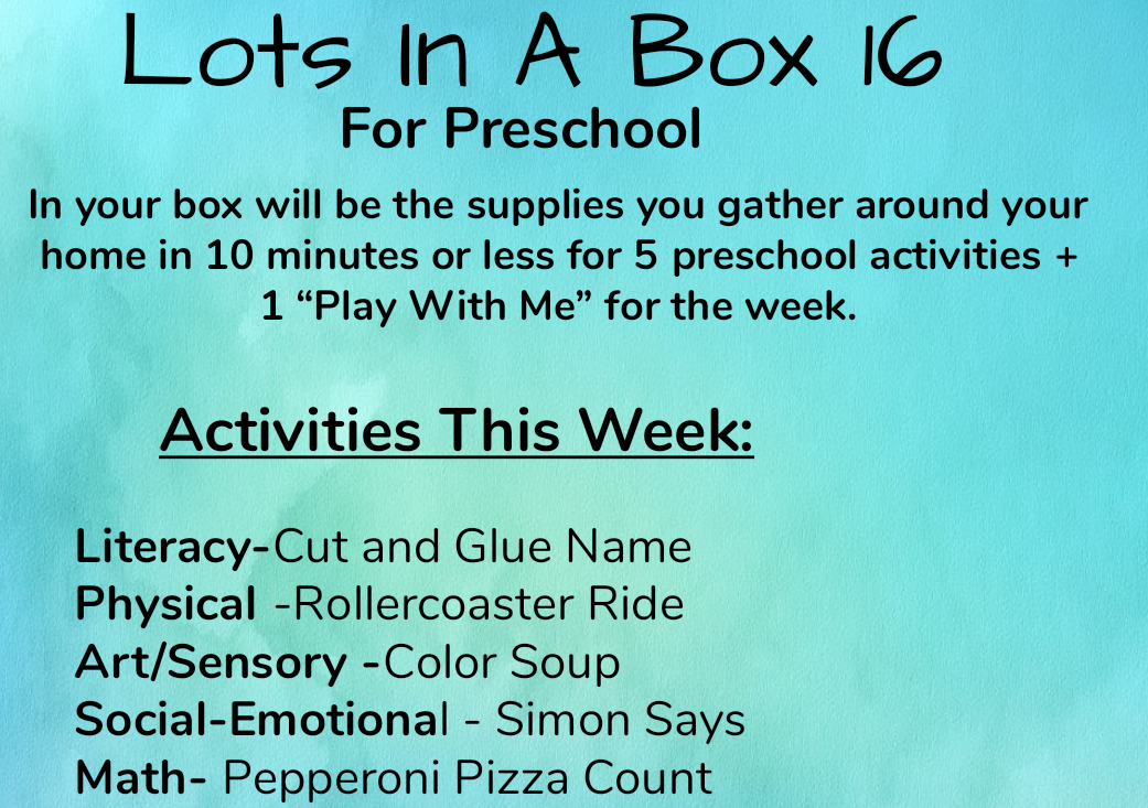 Week 16: Lots in a Box - Annie's Classroom