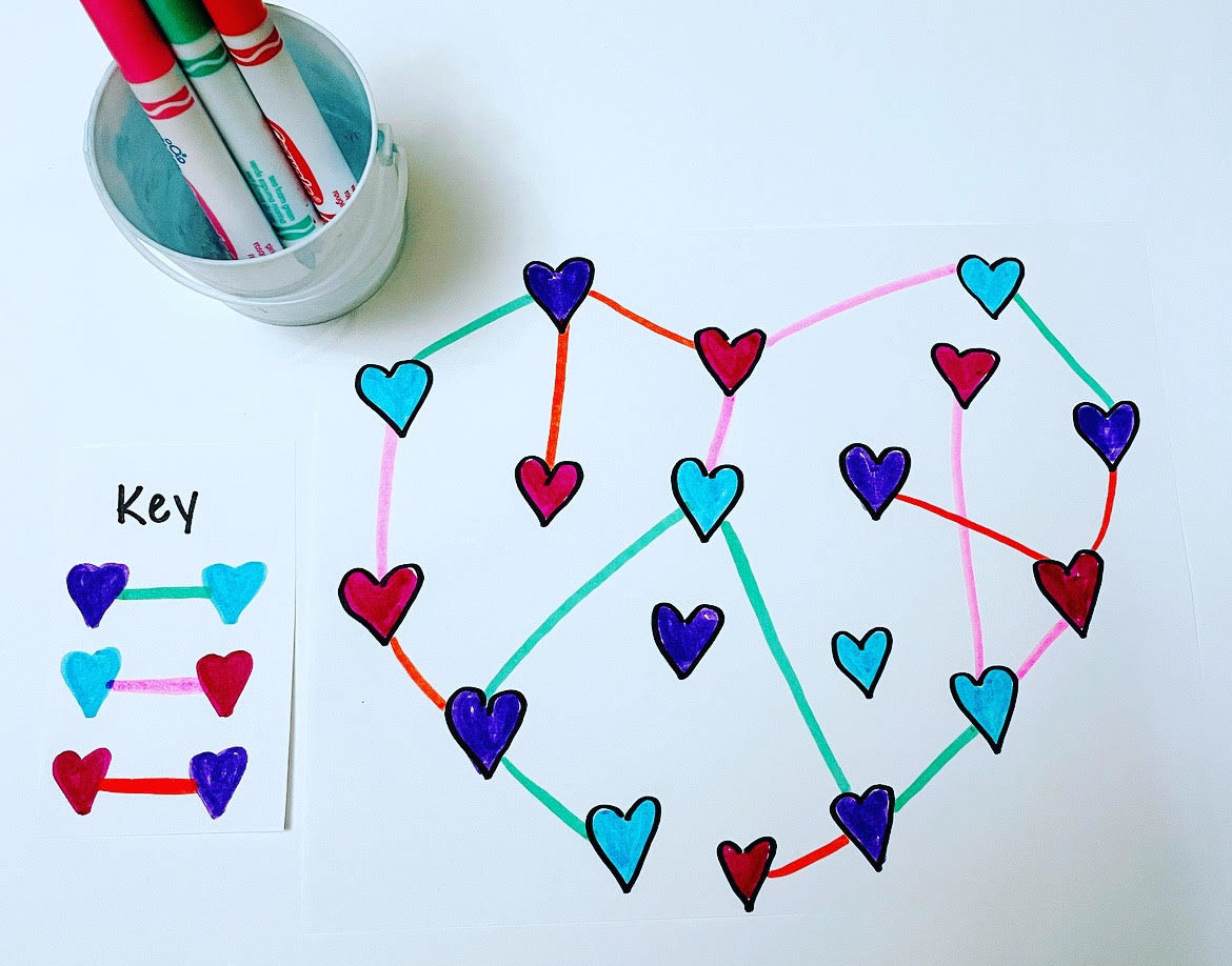 Color Connect Hearts - Annie's Classroom