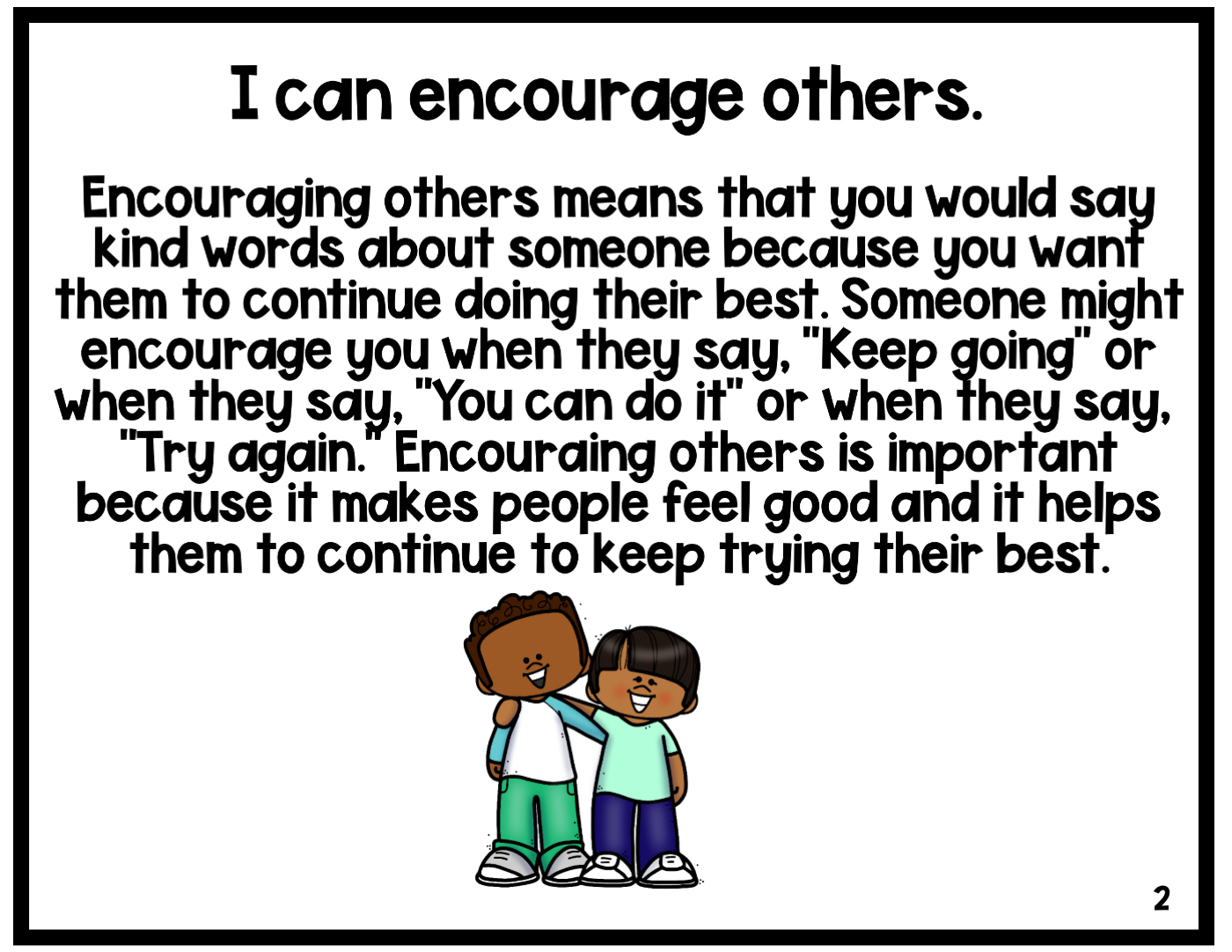 Encouragement Social Skills Lesson For Children - Annie's Classroom